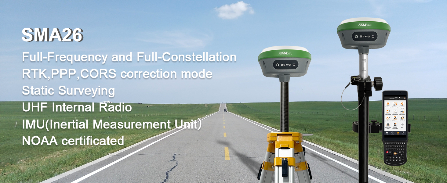 Amazon.com: SMAJAYU SMA26 RTK GNSS Equipo de topografía GPS con IMU Rover y base, 1408 canales ...