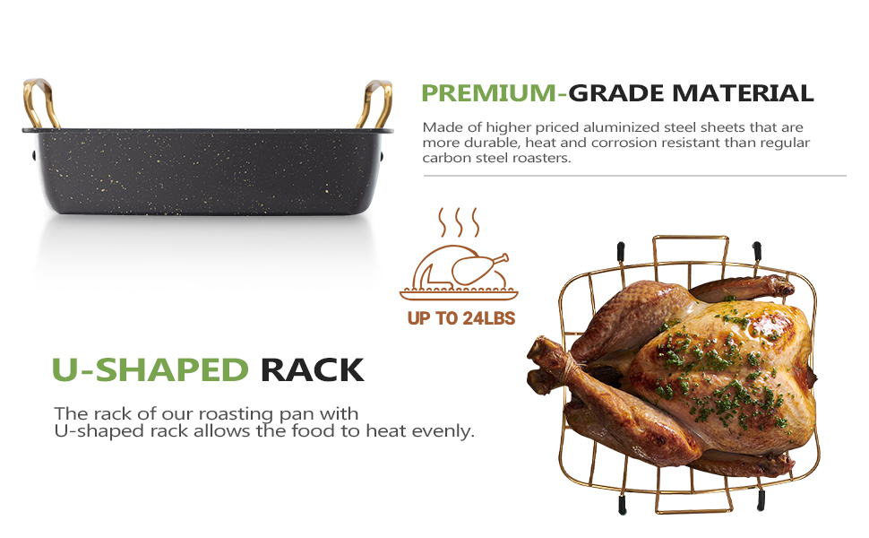 Amazon.com: Slow Slog Roasting Pan, 17 Inch x 13 Inch Roaster with ...