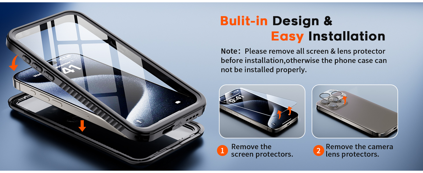 Amazon.com: SUPFINE Magnetic for iPhone 15 Pro Max Waterproof Case,[Built-in Screen Protector ...