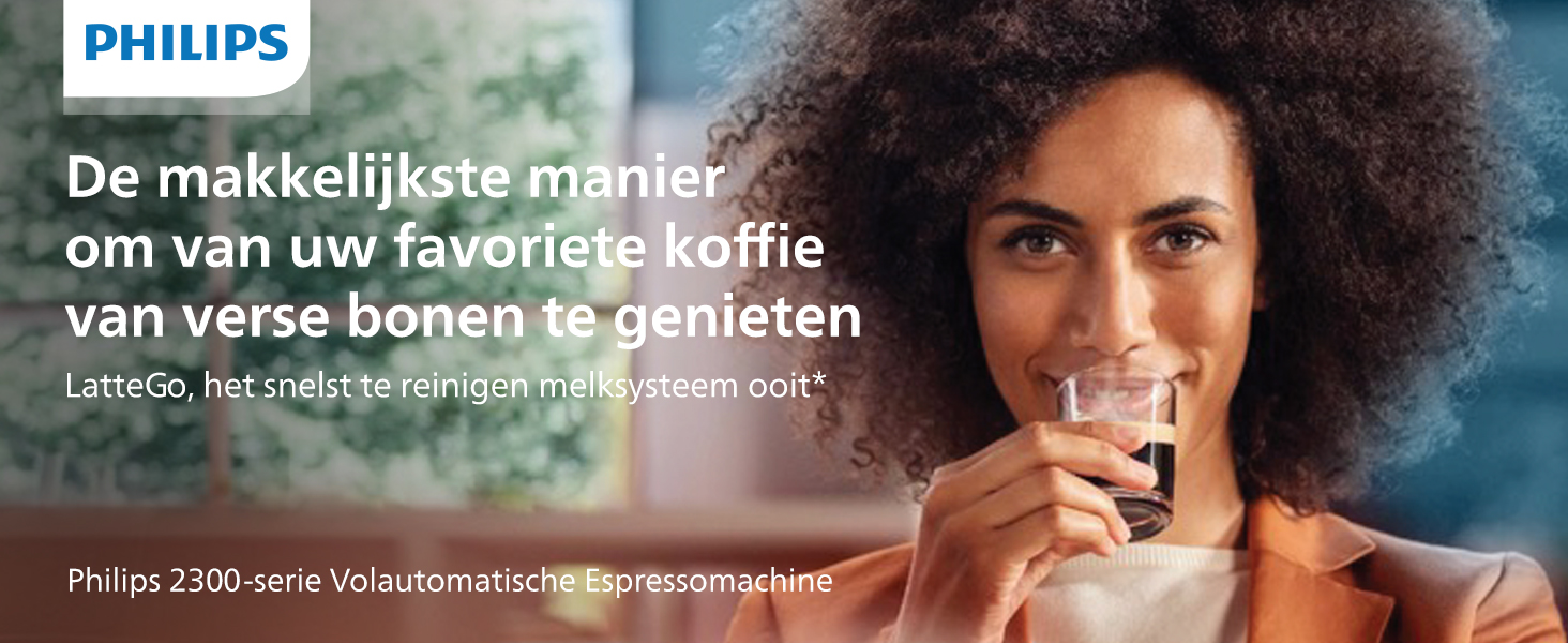PHILIPS 2300-Serie Volautomatische Espressomachine - 4 Dranken, Modern kleurentouchscreen ...