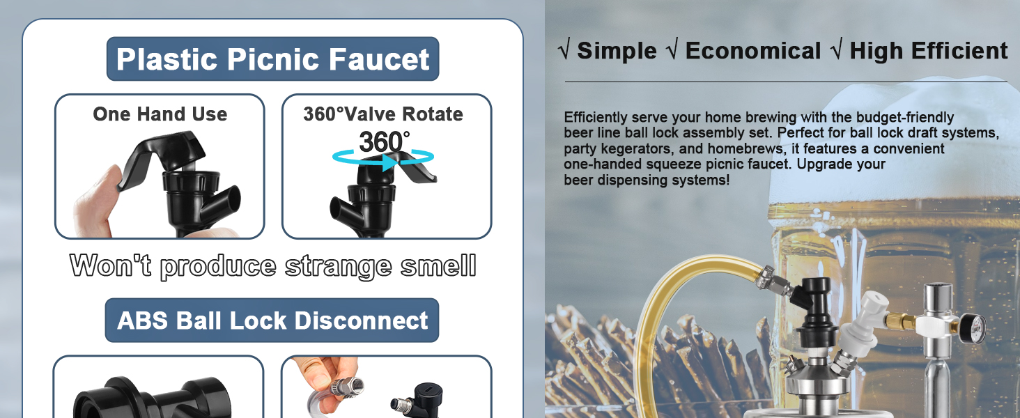 Amazon.com: MRbrew 5 FT Ball Lock Beer Line Assembly Kit, 3/16" Liquid ...