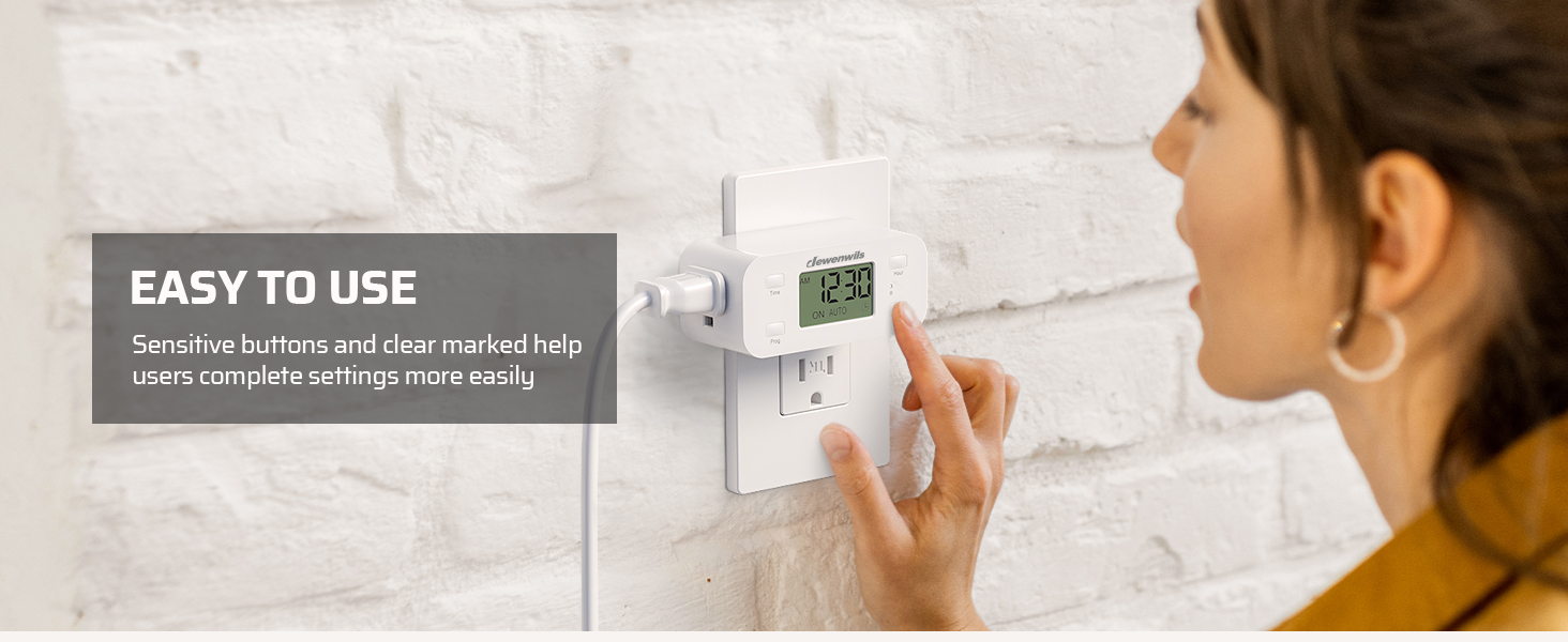 Amazon.com: DEWENWILS 24 Hour Programmable Digital Timer Outlet, Timers ...