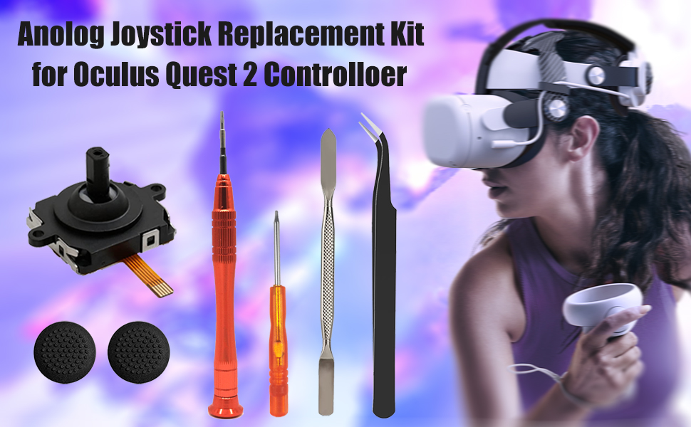 Cemobile 3D Analog Joystick Replacement for Oculus Quest 2 Controller, VR Analog Sensor Thumb ...