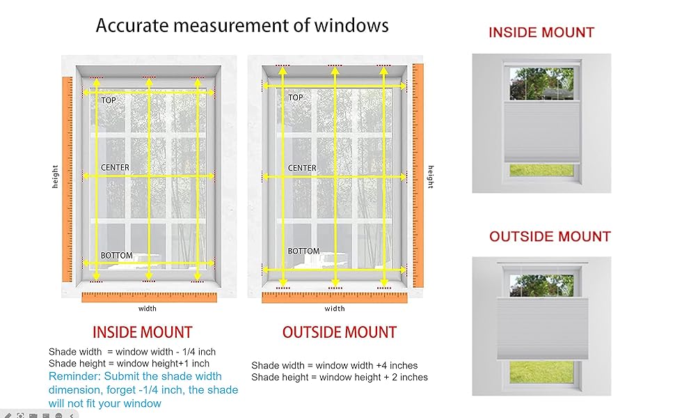 Amazon.com: Pumkust Custom Size Cordless Top Down Bottom Up Cellular ...
