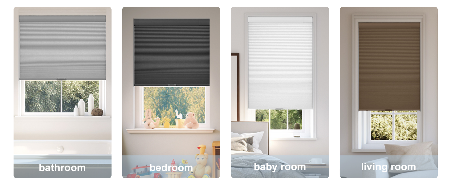 Amazon.com: Boolegon No Drill Blinds for Windows Blackout Cellular ...