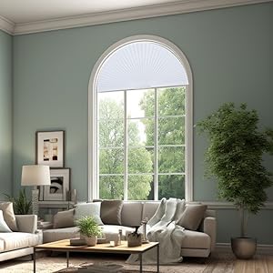 Amazon.com: Arch Window Shade Curtains Half Circle Moon Pleated Fabric Blinds Semi Circle ...