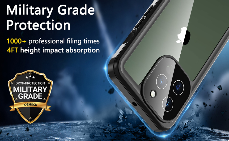 Amazon.com: Oterkin for iPhone 13 Pro Case Waterproof, Phone Case with Built-in Screen Protector ...