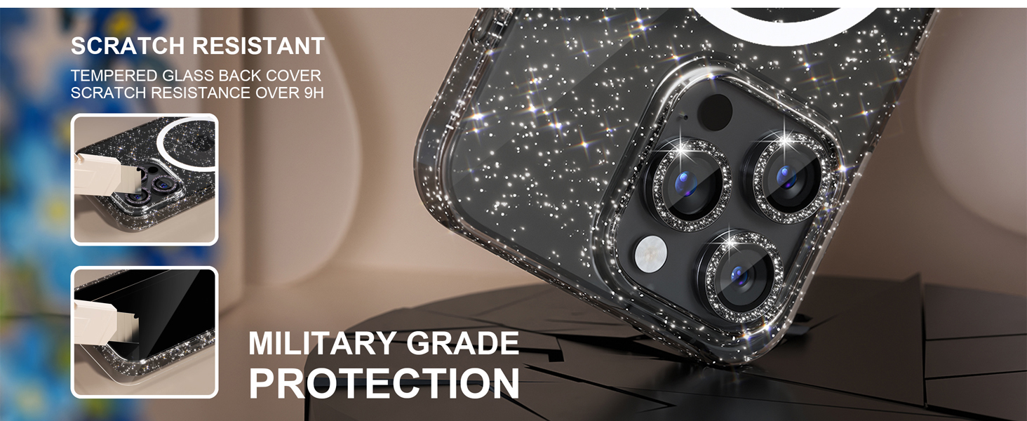 Amazon.com: Choiche for iPhone 16 Pro Max Case Magnetic, Women Clear Glitter Bling Sparkly Case ...