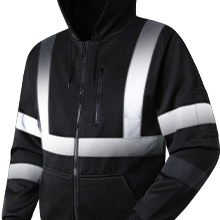 JKSafety Hi-Vis Safety Zip-Up Hoodies hooded safety sweatshirt for men women comfortable and ...