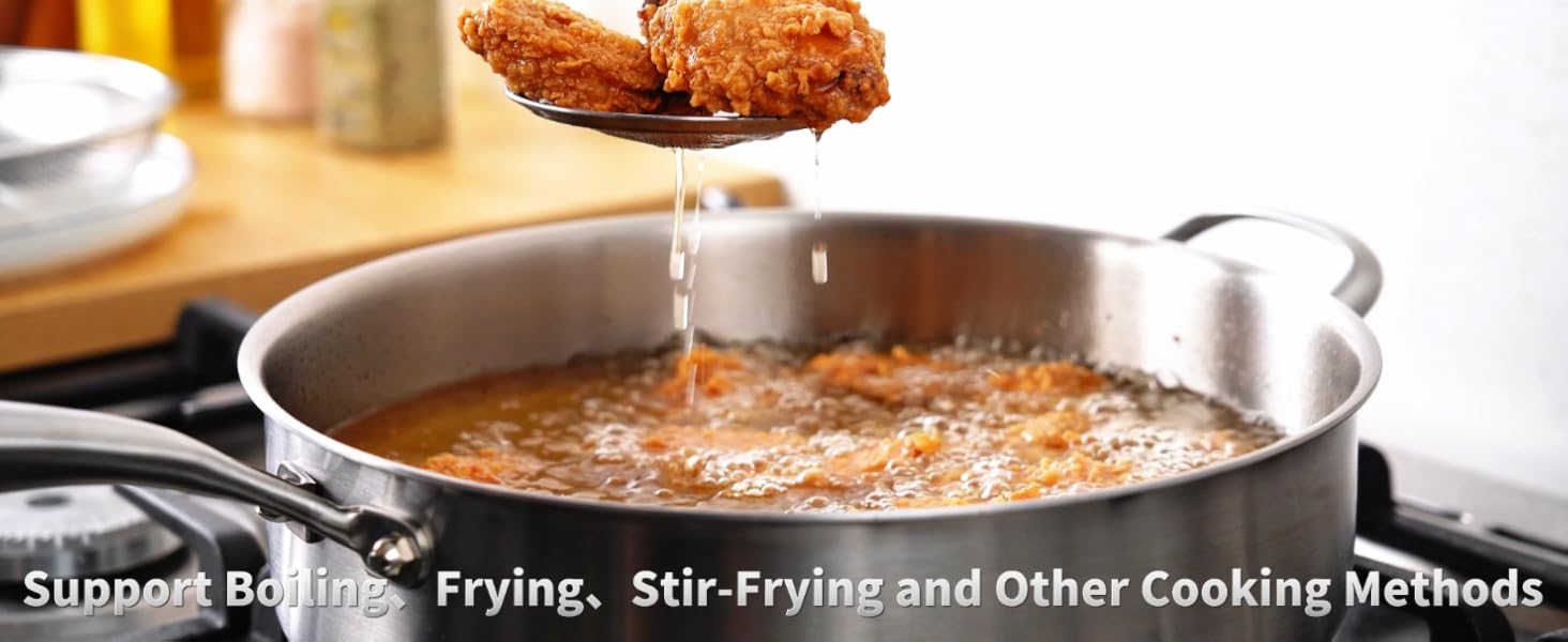 Amazon.com: Inqibee Tri-Ply 7 Quarts Stainless Steel Sauté Pan with Lid, 12 Inch Induction Deep ...