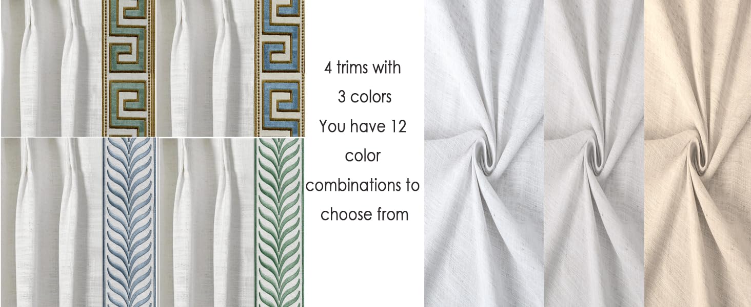 Amazon.com: DotheDrape Blackout Linen Curtains, Pinch Pleated Blue S Tape Trim Curtains for ...