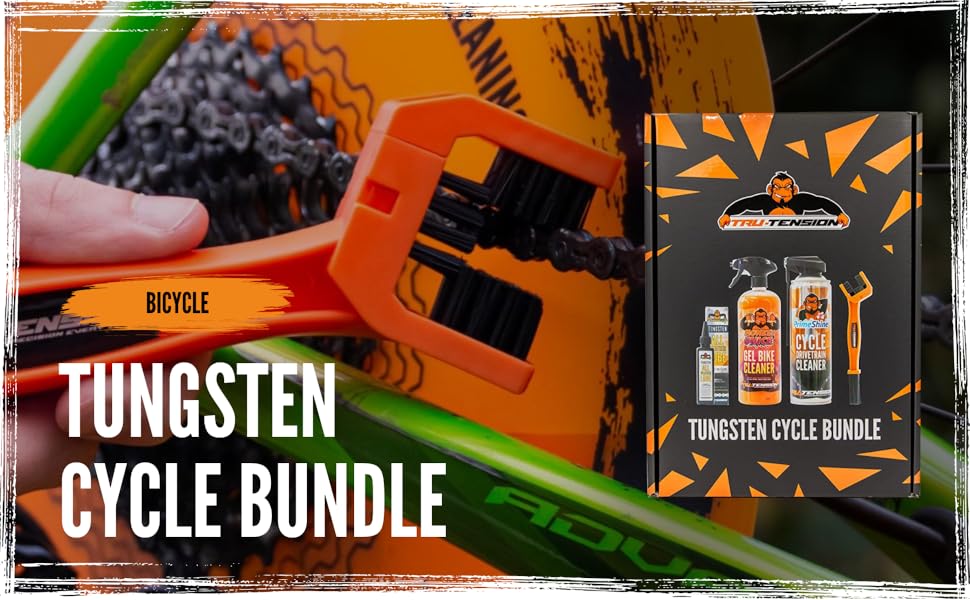 Tru Tension | Tungsten Cycle Bundle | Bike Cleaners, Tungsten Lube & Chain Brush Kit | Bicycle ...