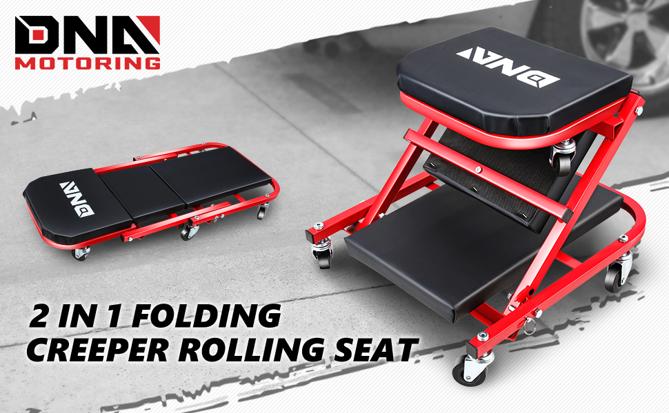 Amazon.com: ‎DNA MOTORING TOOLS-00184 36 Inches 2 IN 1 Rolling Folding Car Creeper/Seat, Red ...