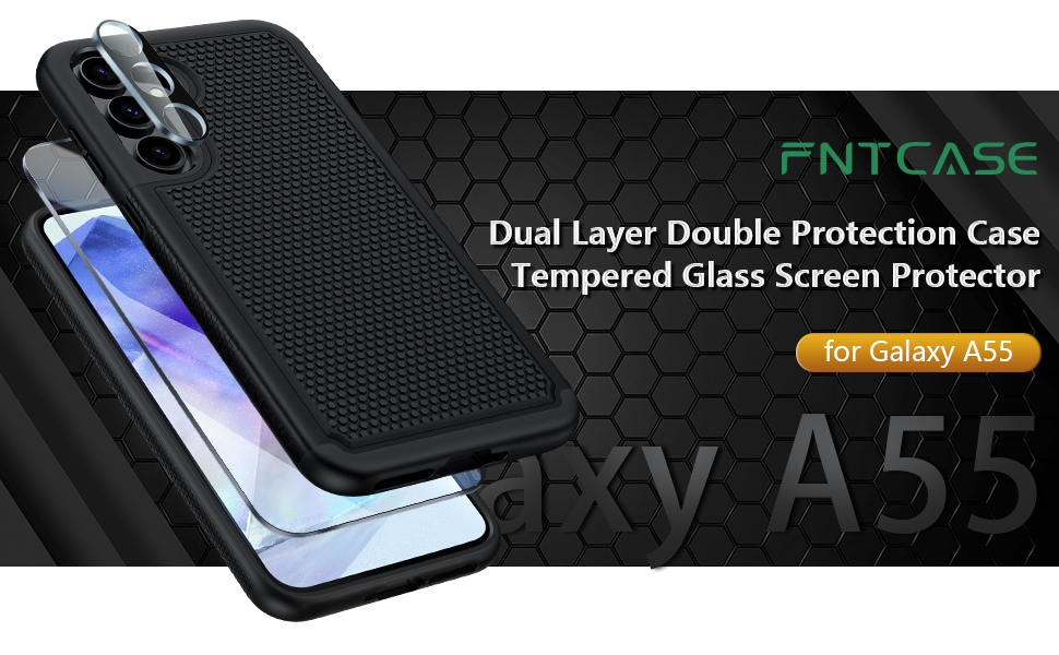 FNTCASE for Samsung A55 5G Phone Case: Dual Layer Shockproof Drop Protection Galaxy A55 Case ...