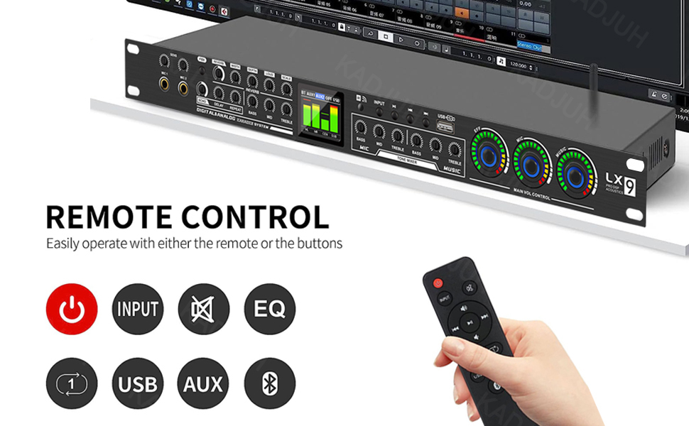 Amazon.com: LX9 Professional KTV Digital Pre-stage Effector Anti-howling Audio Processor Echo ...