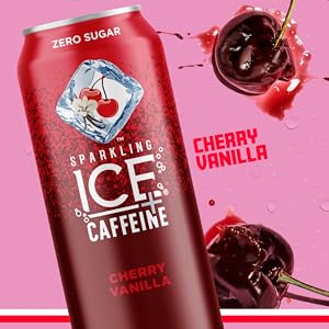 Amazon.com: Sparkling Ice +Caffeine Cherry Vanilla Sparkling Water with Caffeine, Zero Sugar ...