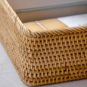 Amazon.com: ZENFUN 3 Pack Rectangular Rattan Storage Baskets, Bulk ...