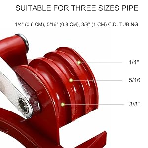 Tube Bender, Manual 3 In 1 180 Degree Tubing Pipe Bender Tool for 1/4in 5/16in 3/8in Copper ...