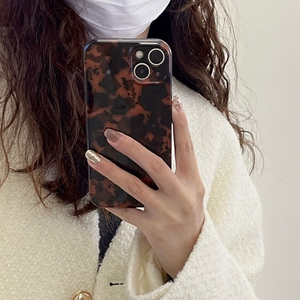 Amazon.com: Tortoise Shell Retro Phone Case Compatible with iPhone 12 Pro Max Chic Amber Brown ...