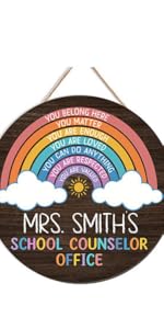 Amazon.com : Personalized School Counselor Office Door Sign, Therapist ...