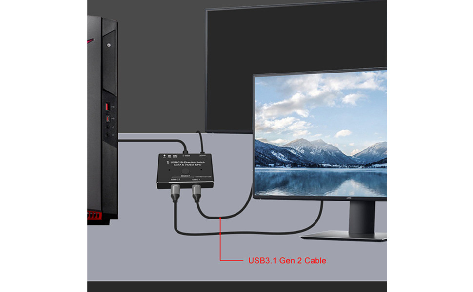 Amazon.com: CHENLENIC USB-C Splitter Type-C 8K Switch USB 3.1 C Gen 2 Cable for Video Bi ...