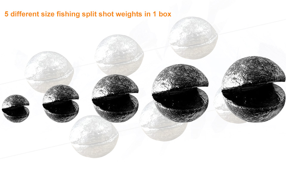 Amazon.com : Rerii Fishing Split Shot Weights, Fly Fishing Weights Split Shot, Round Fishing ...