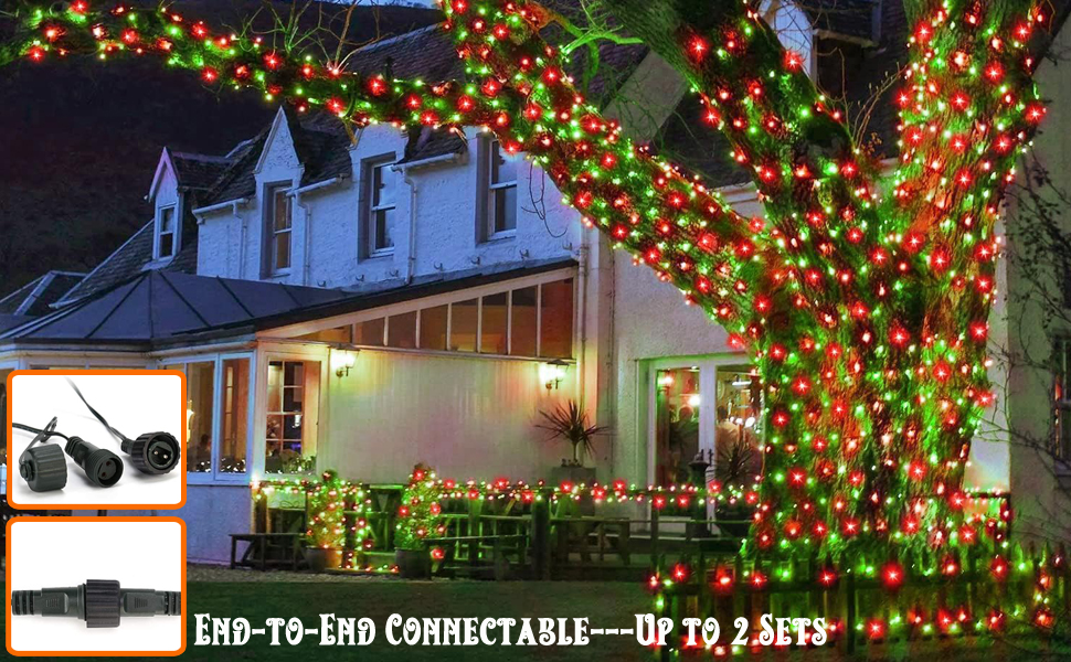 Joomer Red and Green Christmas Lights String Lights 100FT 300 LED with ...