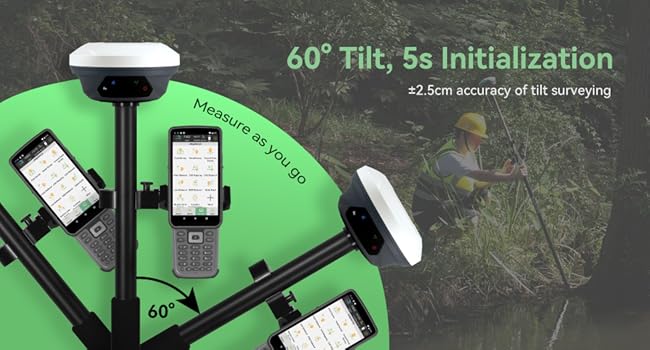 Amazon.com: E1 RTK GNSS Survey Equipment RTK GNSS GPS with IMU Rover & Base Handheld Collector ...