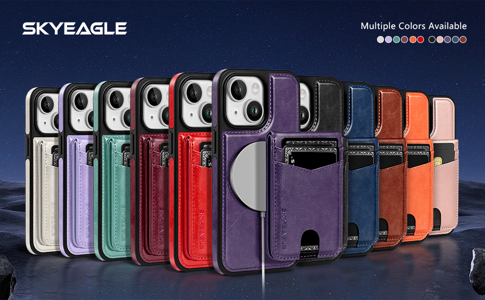 Amazon.com: SkyEagle Compatible with Magsafe 2 in 1 Detachable iPhone 15 Plus Wallet Case with ...