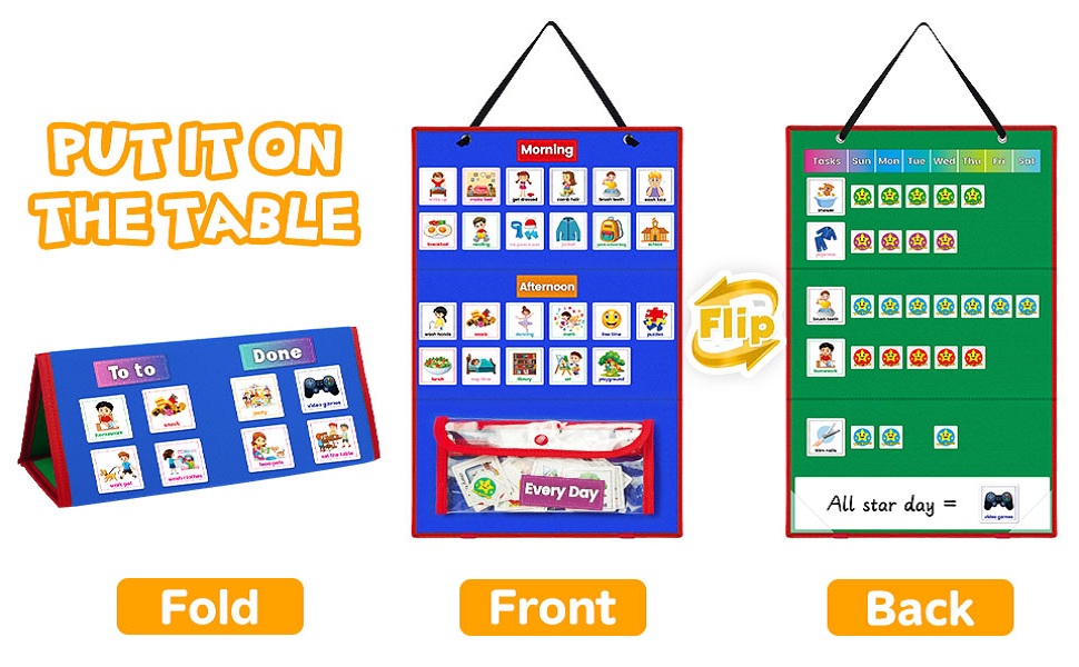 Amazon.com: Amzoya Visual Schedule Chart for Kids,Large Visual Schedule ...