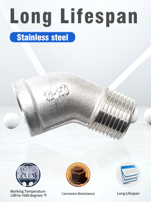 Amazon.com: Horiznext shower pipe NPT 1/2 elbow fitting, 45 degree angle npt stainless steel ...