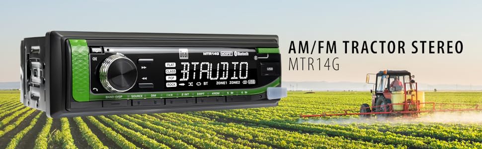 Amazon.com: Dual Electronics John Deere Tractor Radio | 7-Character LCD | Weatherproof | Built ...