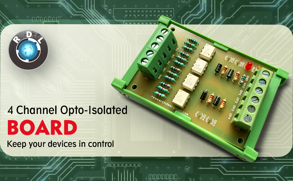 4 Channel Opto-Isolated Board Input 24V to 5V Din Rail Mount Opto ...