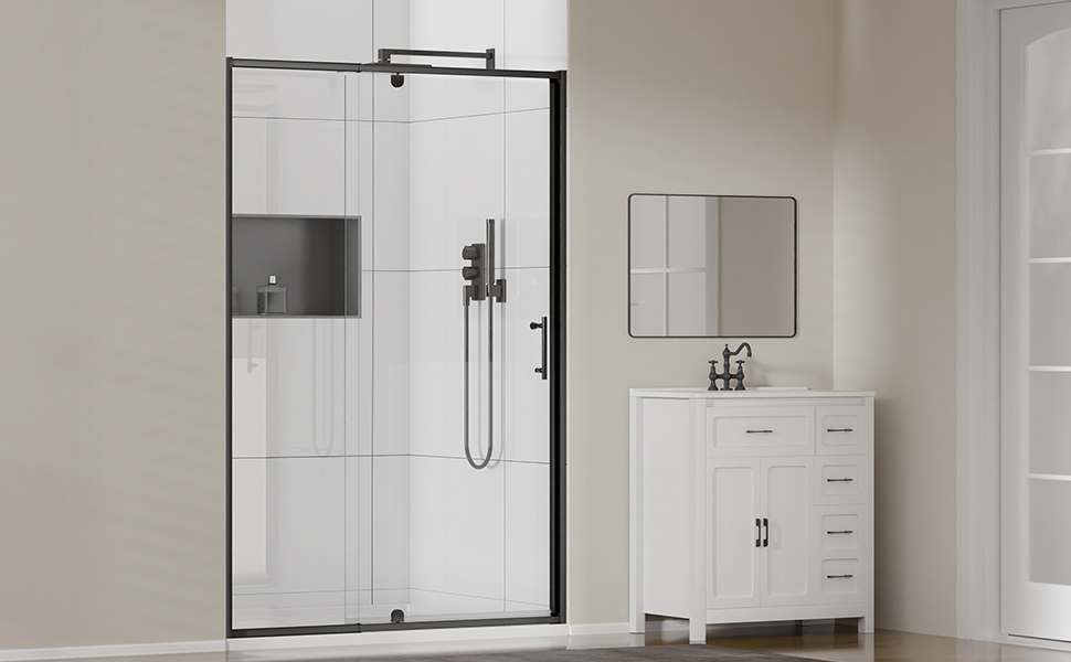 Findepot 38-42" W x 71" H Pivot Glass Shower Door, Pivot Shower Door with 1/4"(6mm) Clear Glass ...