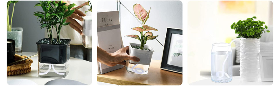 TECHHARK® 4mm Automatic Self Watering Wick Cord, String Rope For Plant Watering (130 Feet ...