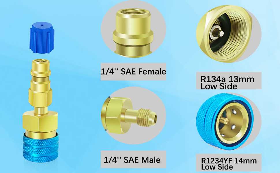 Amazon.com: R1234YF Quick Coupler, R1234yf to R134a Adapter, High/Low Side R134a to R1234yf ...