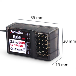 Radiolink R6F 6 Canaux RC Récepteur Contrôle Longue Distance pour Voiture/Bateau Surface ...