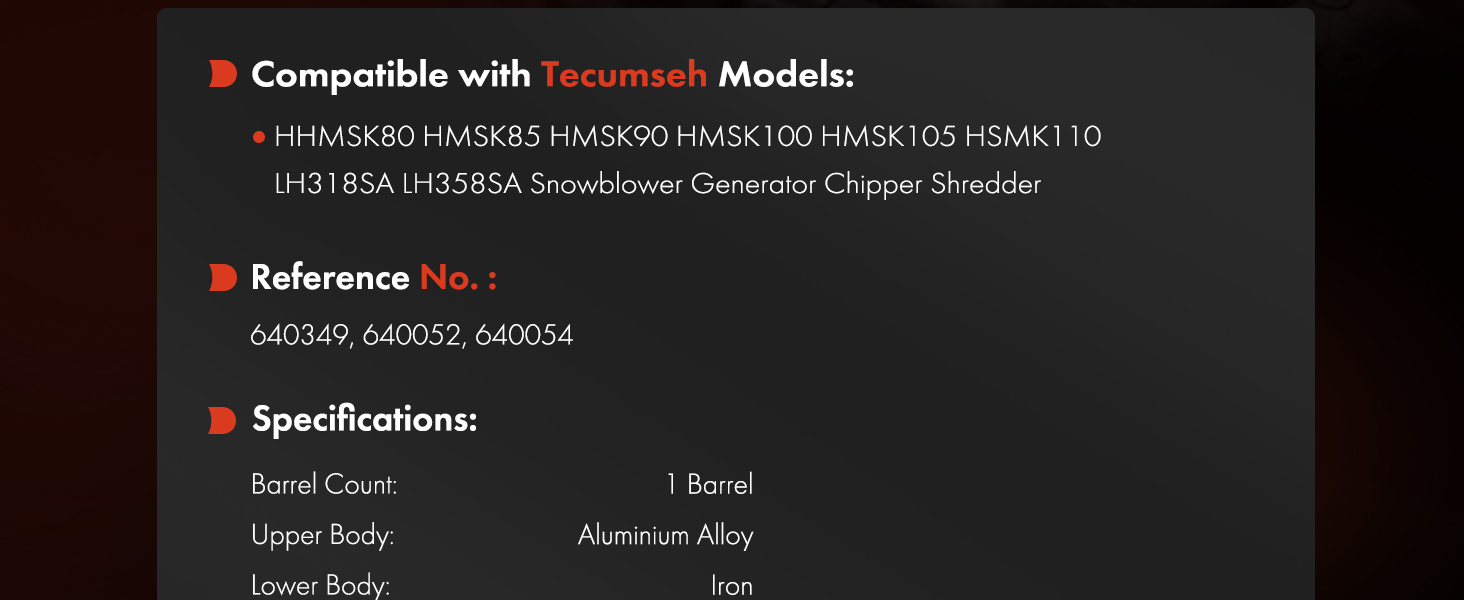 Amazon.com: A-Premium 640052 640349 Carburetor Compatible with Tecumseh HMSK80 HMSK85 HMSK90 ...