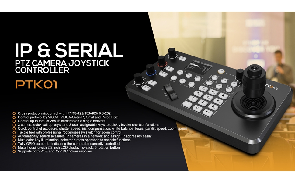 Amazon.com : AVIDEONE PTZ Camera Controller with 4D Joystick Keyboard for Church Live Streaming ...