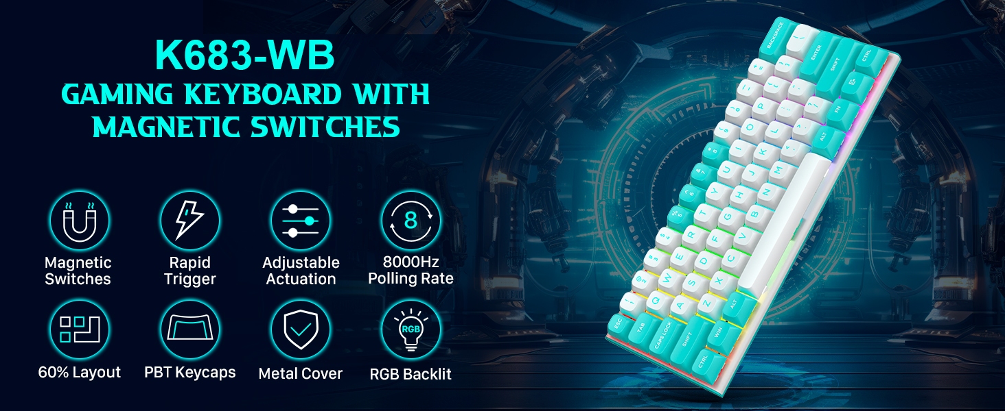 Amazon.com: Redragon Rapid Trigger Mechanical Keyboard, Magnetic Switch Keyboard RGB Wired ...