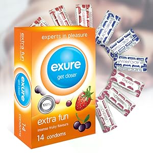 42pk Flavoured Condoms Multipack | Strawberry, Cherry & Blackcurrant | Flavoured Condoms for ...