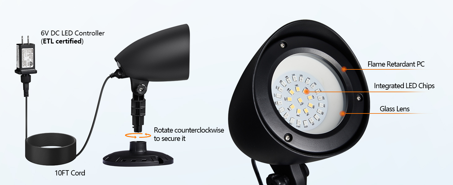 SURAIELEC LED Spotlight, Remote Control Spot Lights Outdoor, Indoor ...