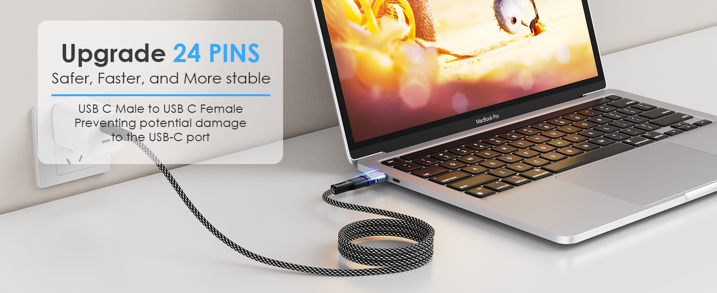 Amazon.com: Magtame 24Pin Magnetic USB C Male to USB C Female Adapter, 240W Type C Adapter ...