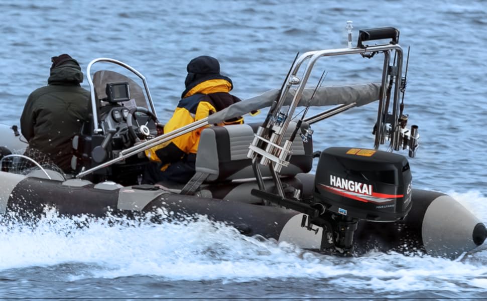 Amazon.com : EnSyuSuMa 6.5HP 4 Stroke Hangkai Outboard Motor 123CC Aluminum Heavy Duty Boat ...