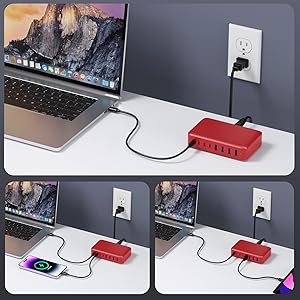 Amazon.com: 200W USB C Charger Block, GaN III 8-Port USB C Fast Charging Station PPS PD 65W ...