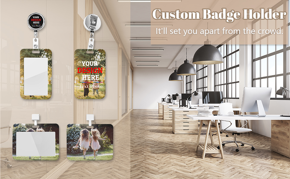 Amazon.com : Custom Badge Holder, Personalized Work Badge Clip Add Your ...