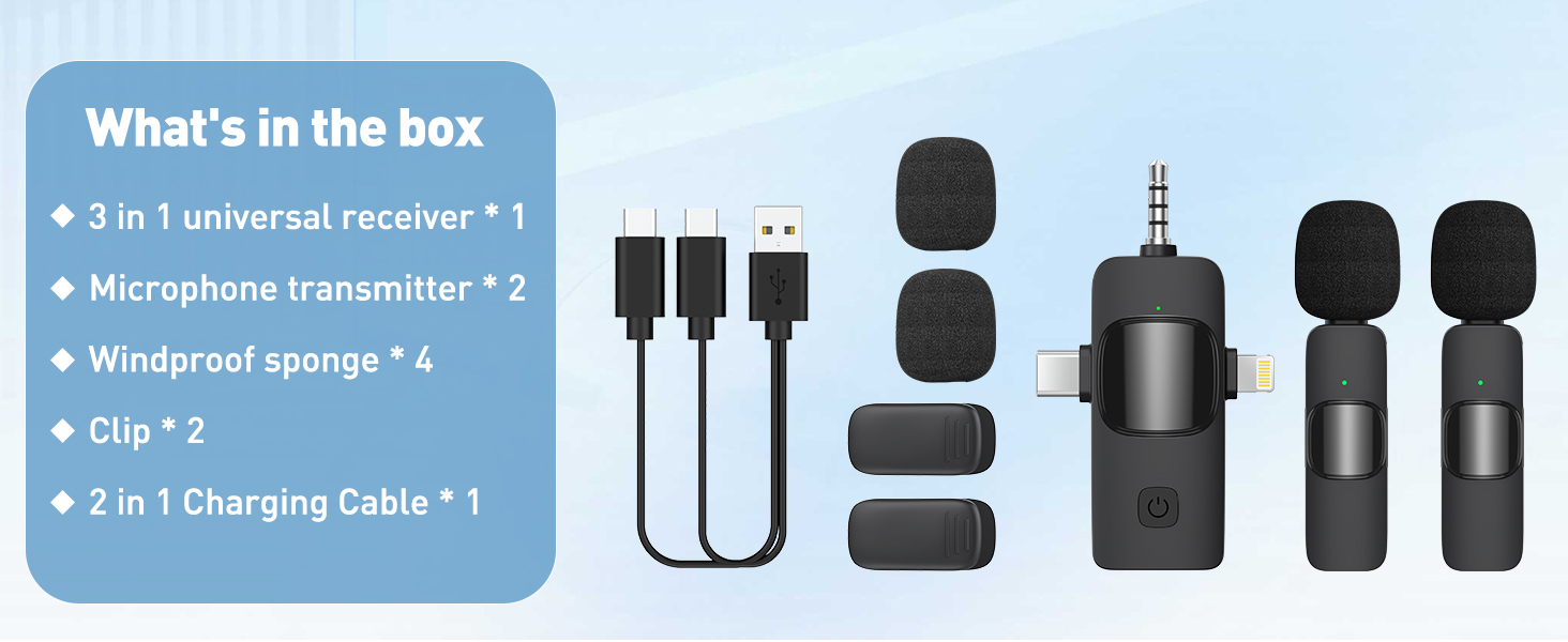 Amazon.com: NICHOM 3 in 1 Wireless Microphone for iPhone, iPad, Android, Camera, Mini ...