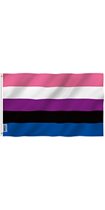 ANLEY Fly Breeze 3x5 Foot Bi Pride Flag - Vivid Color and UV Fade Resistant - Canvas Header and ...