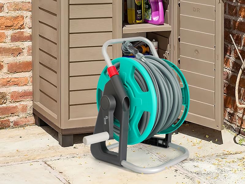 Amazon.com : YESTAR Garden Water Hose Reel Cart,Holds 50-60 Ft of 5/8 Inch Hose, Portable Hose ...