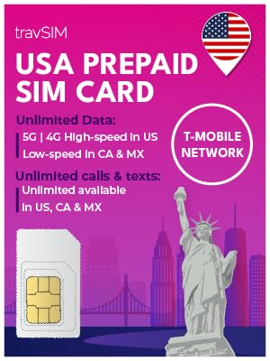travSIM SIM Card USA | T-Mobile Network | 50GB Data for The USA, 5GB for Canada & Mexico ...